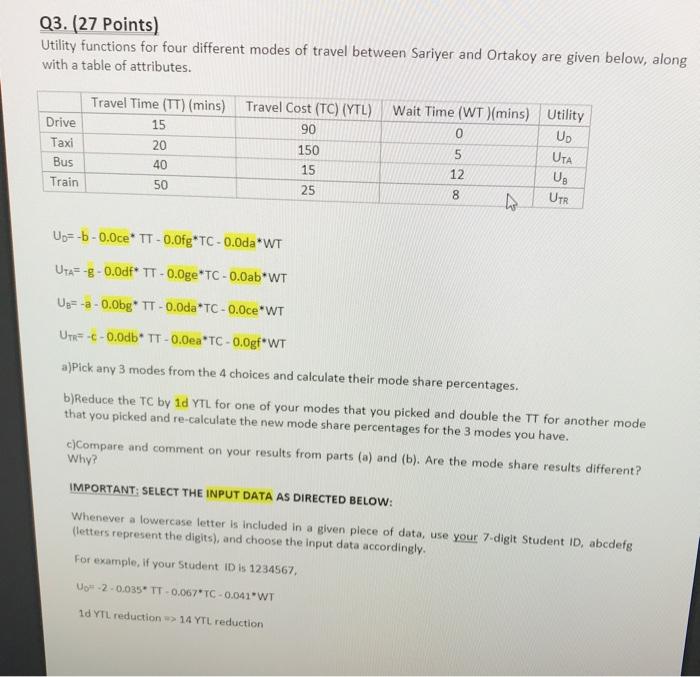 Solved Q3. (27 Points) Utility functions for four different | Chegg.com