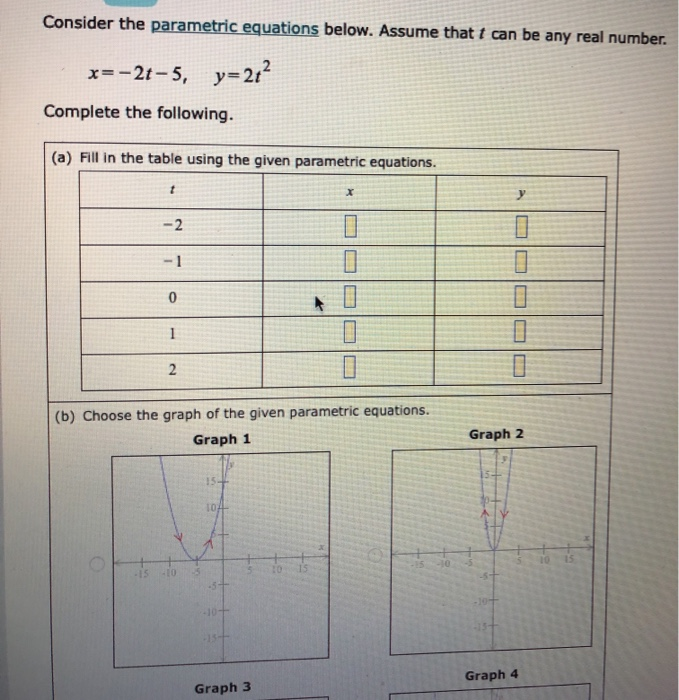 Consider the parametric equations below. Assume that | Chegg.com