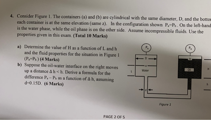 Solved 4. Consider Figure 1. The containers (a) and (b) are | Chegg.com