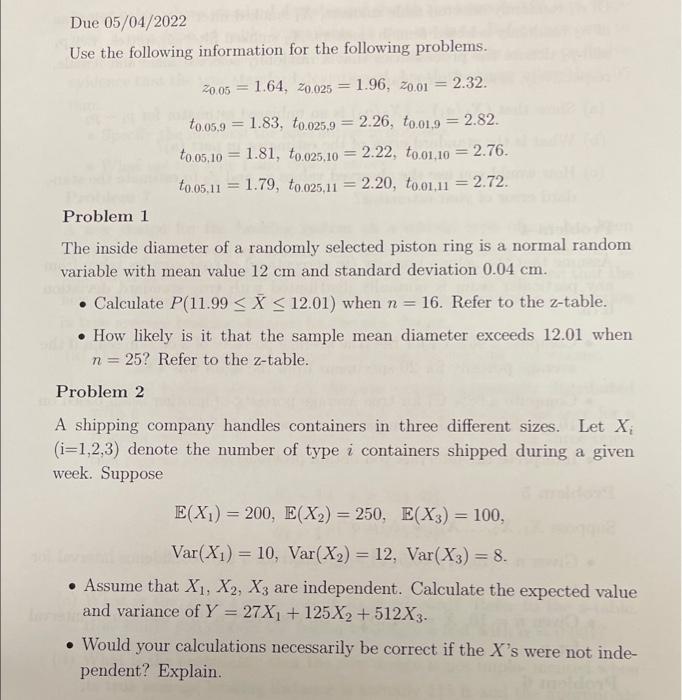 Solved Due 05/04/2022 Use the following information for the | Chegg.com