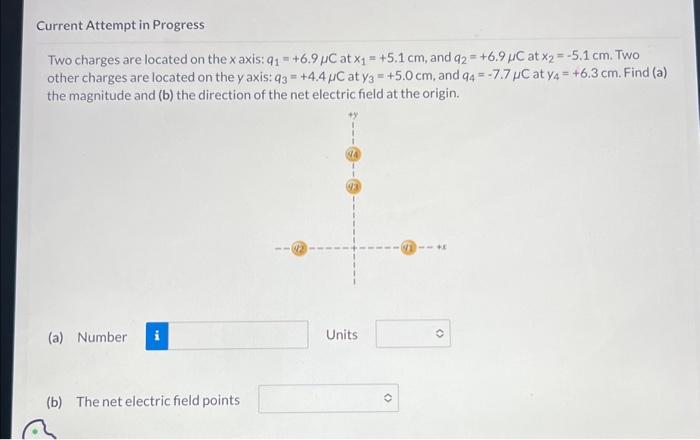 Solved Two charges are located on the x axis: q1=+6.9μC at | Chegg.com