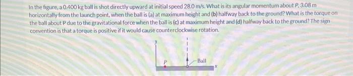 Solved In the figure, a 0.400 kg ball is shot directly | Chegg.com