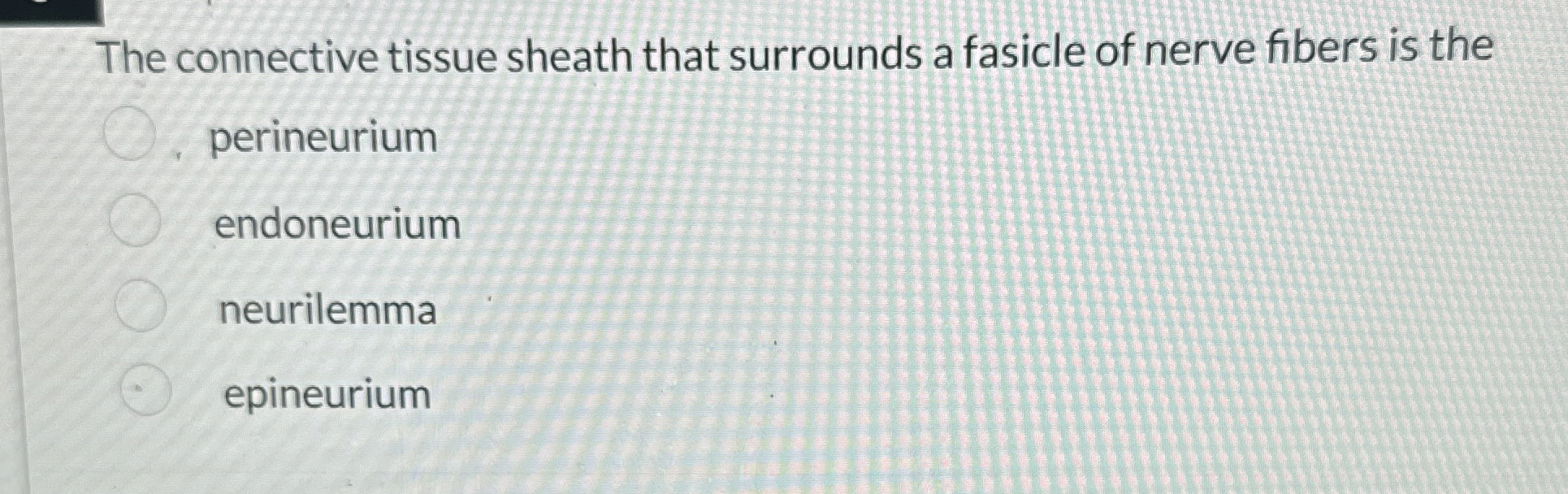 Solved The connective tissue sheath that surrounds a fasicle | Chegg.com