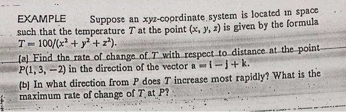 Solved EXAMPLE Suppose an xyz-coordinate system is located | Chegg.com