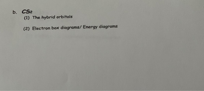 Solved b. CS2 (1) The hybrid orbitals (2) Electron box | Chegg.com