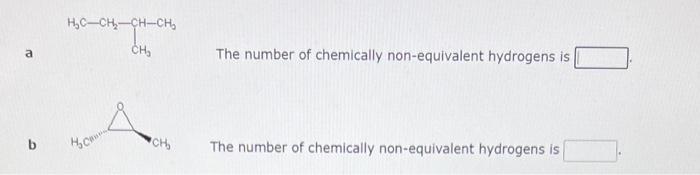 Solved a The number of chemically non-equivalent hydrogens | Chegg.com