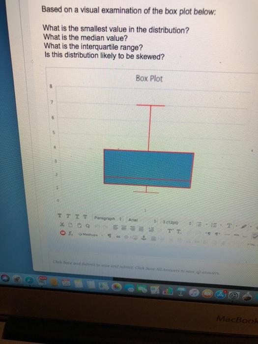 Solved Based on a visual examination of the box plot below: | Chegg.com