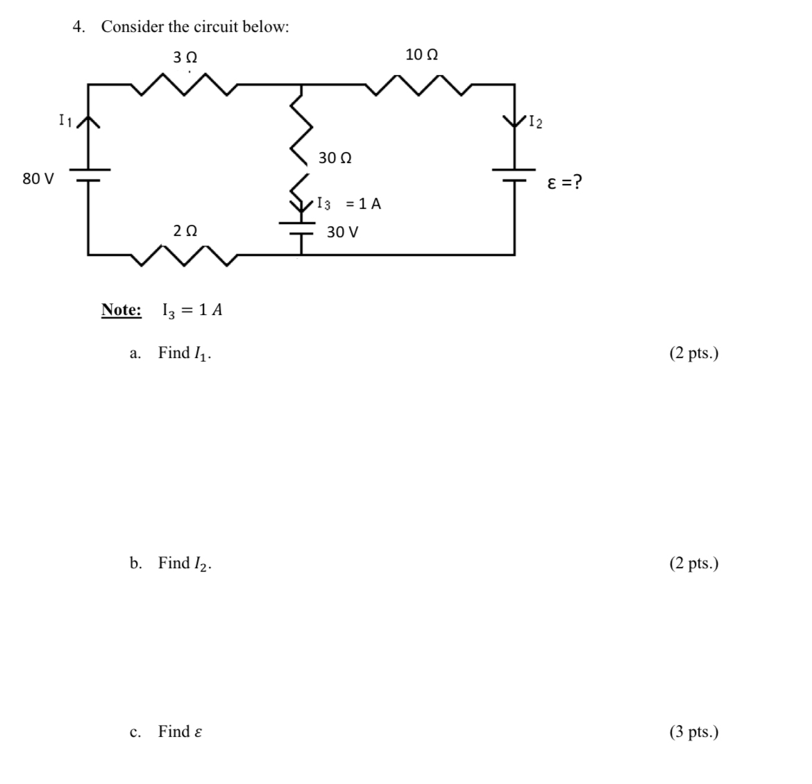 Solved Consider the circuit below:Note: I3=1Aa. ﻿Find I1.b. | Chegg.com