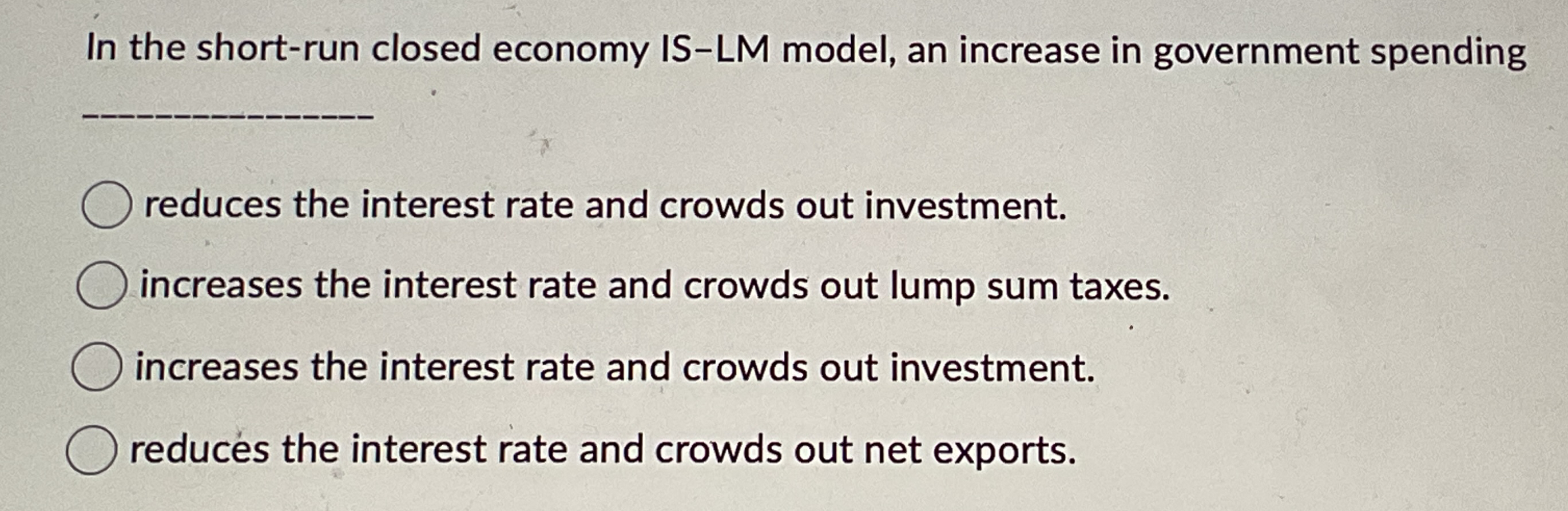 Solved In the short-run closed economy IS-LM model, an | Chegg.com
