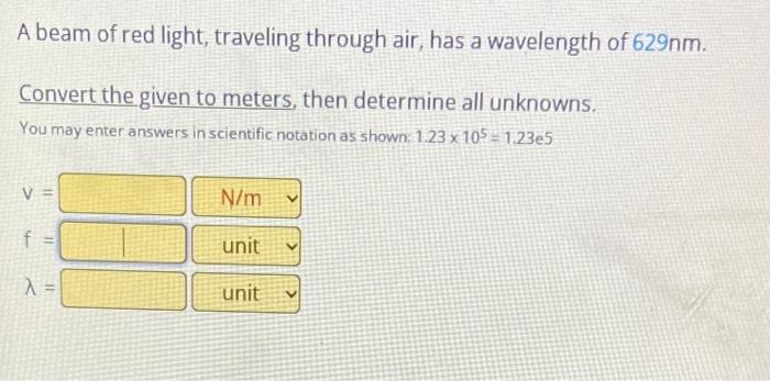 Solved A beam of red light, traveling through air, has a | Chegg.com