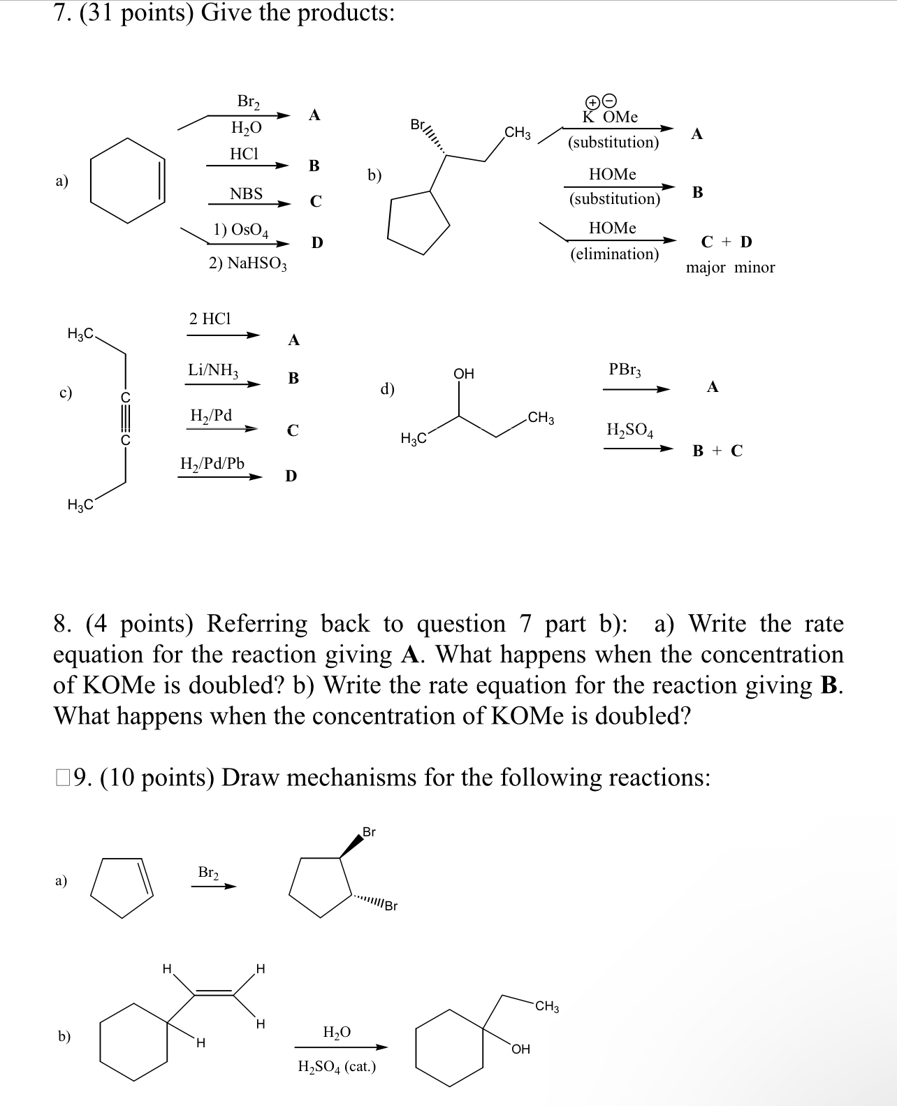 Solved Please answer question 7a,7b,7c,7d,8a-8b, ﻿and 9a-9b. | Chegg.com