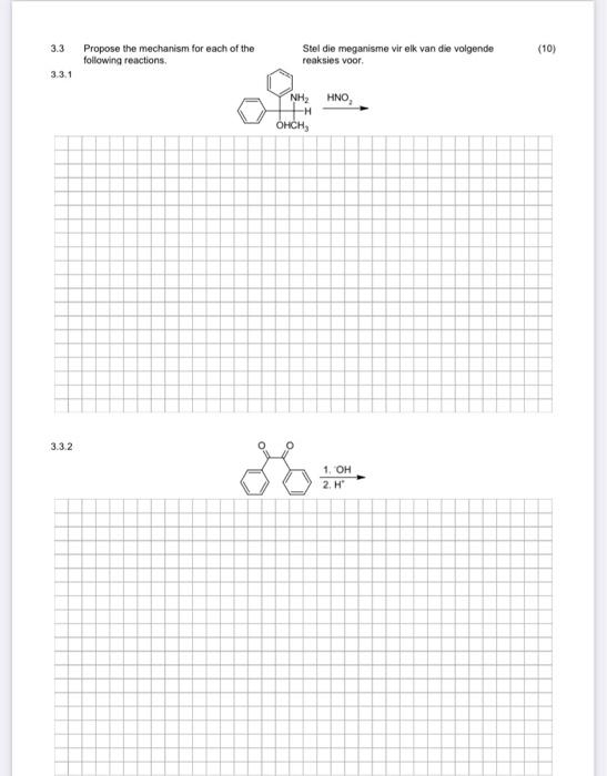Solved 3.4 Beskou die volgende reaksie: Consider the | Chegg.com