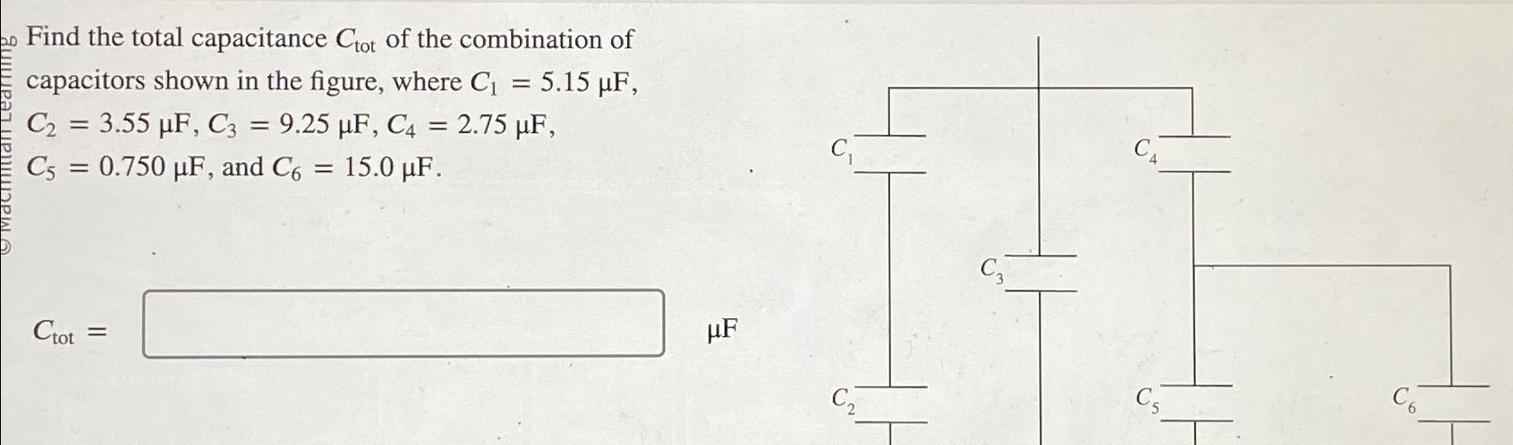 Solved Find the total capacitance Ctot ﻿of the combination | Chegg.com