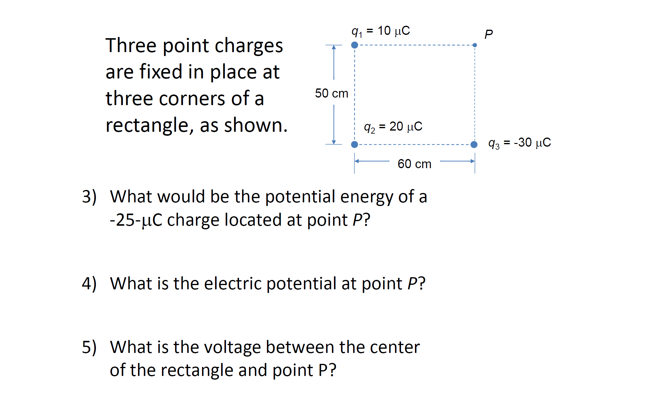 Solved Three point chargesare fixed in ﻿place atthree | Chegg.com