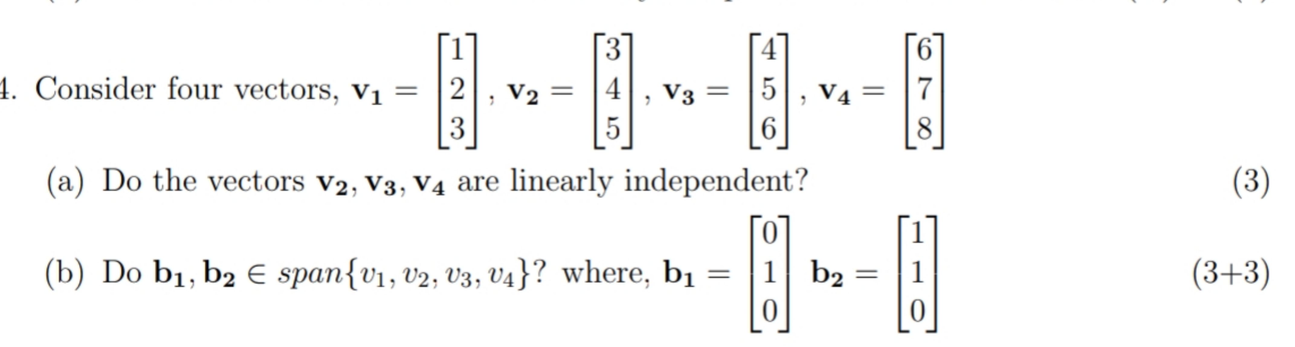 Solved Consider four vectors, | Chegg.com