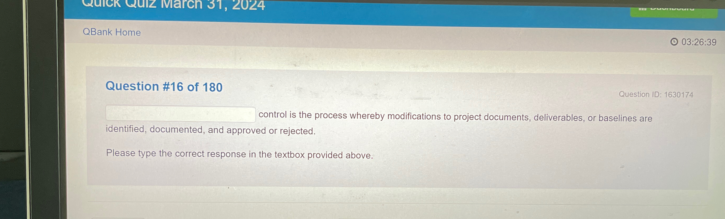 Solved QBank Home03:26:39Question #16 ﻿of 180Question ID: | Chegg.com