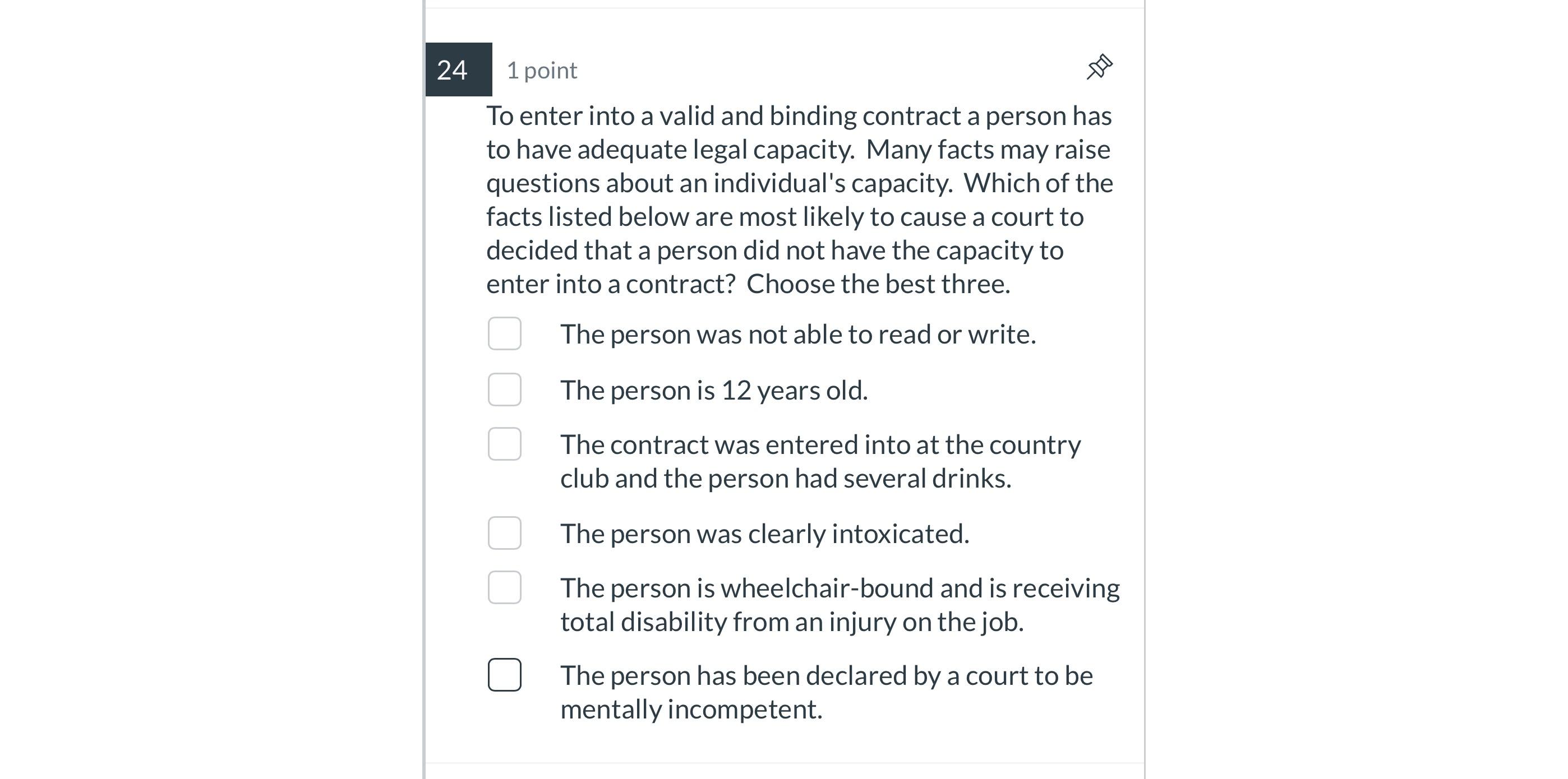 Solved 241 ﻿pointTo enter into a valid and binding contract | Chegg.com