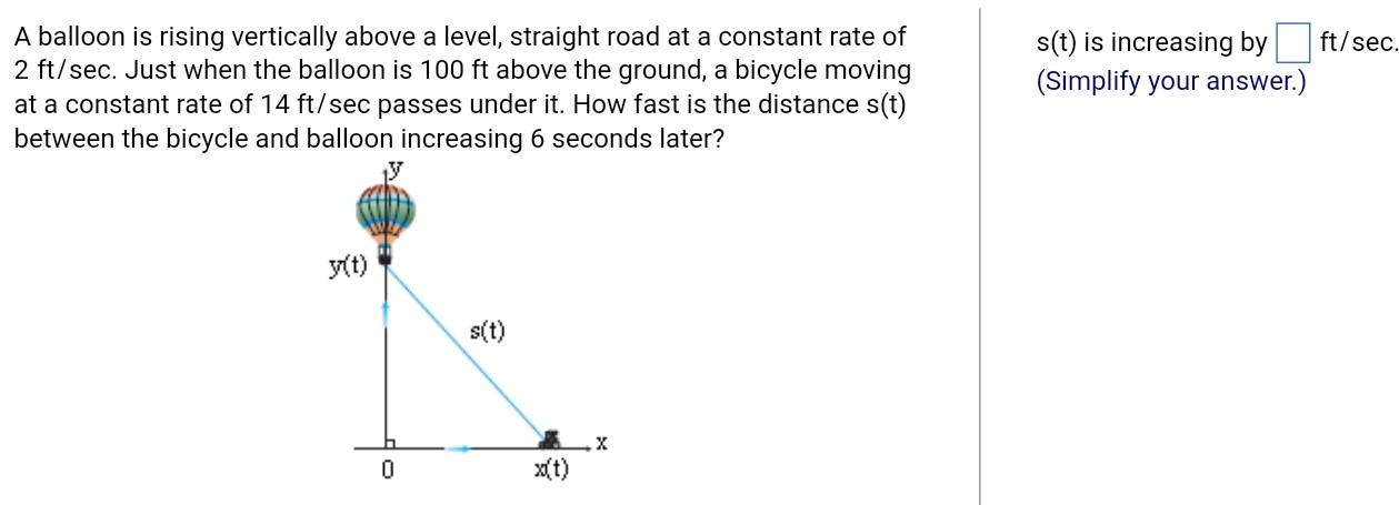Solved A balloon is rising vertically above a level, | Chegg.com