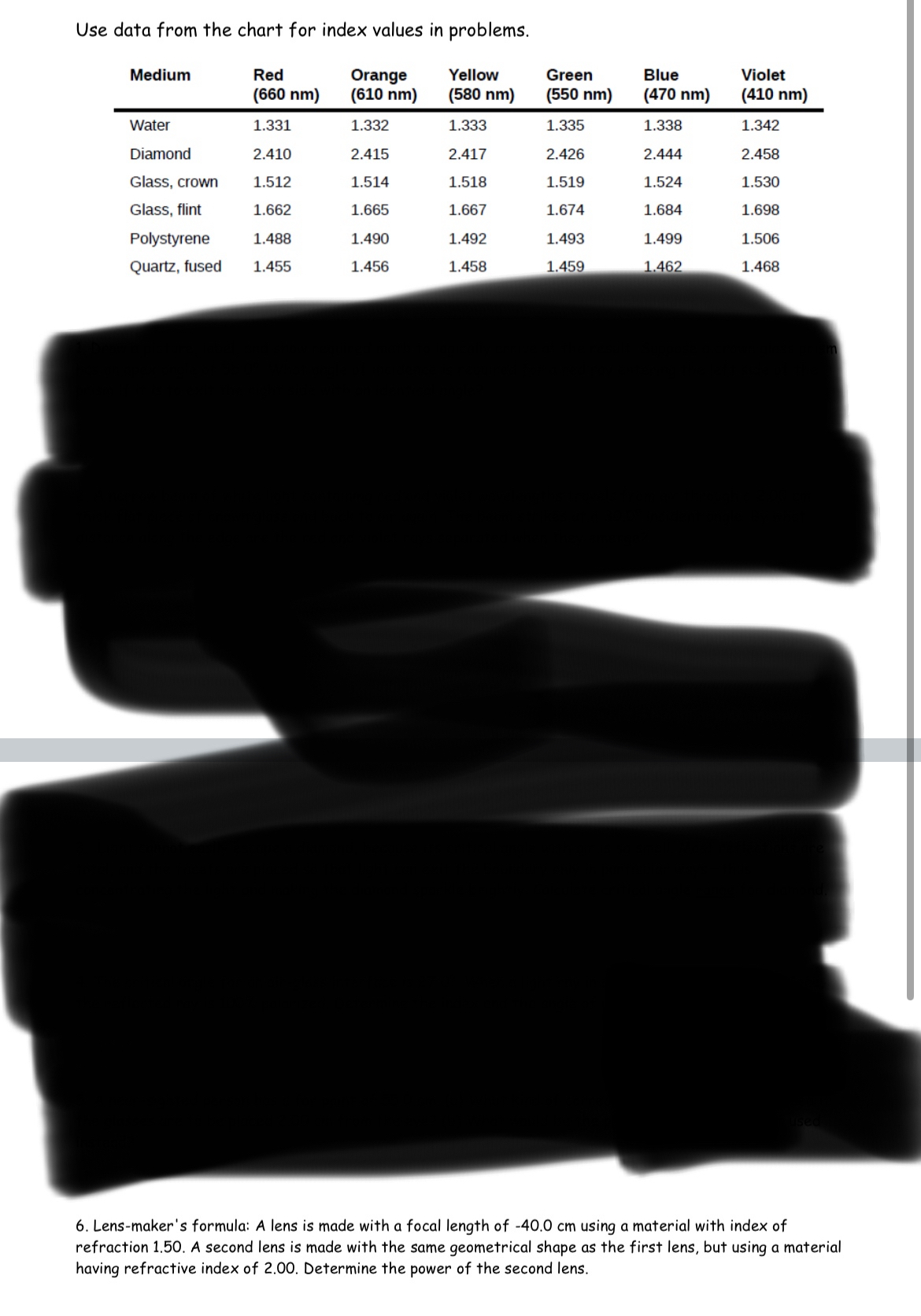 Solved Use data from the chart for index values in | Chegg.com