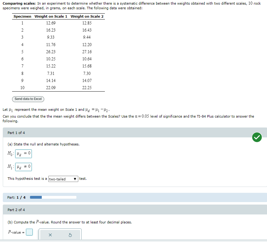 Solved Comparing scales: In an experiment to determine | Chegg.com