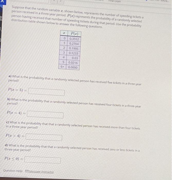 Solved Suppose that the random variable x, shown below, | Chegg.com