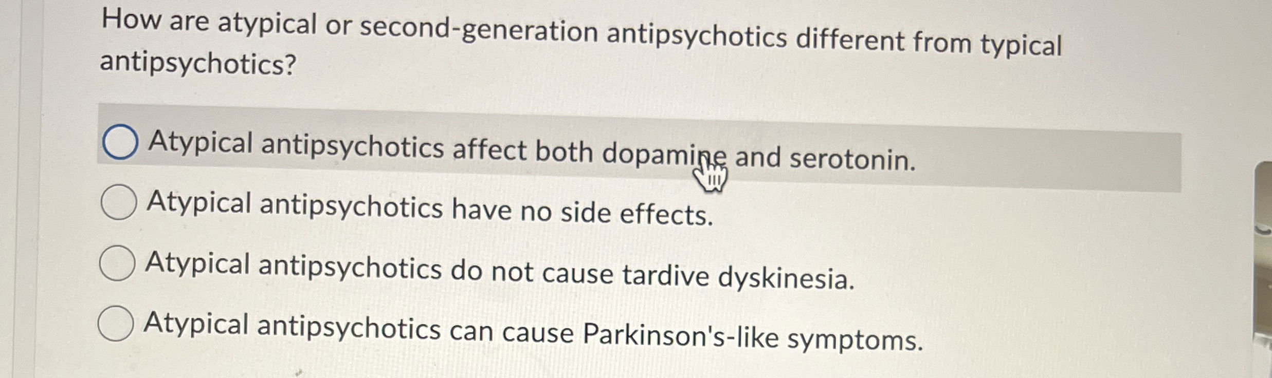 Solved How are atypical or second-generation antipsychotics | Chegg.com