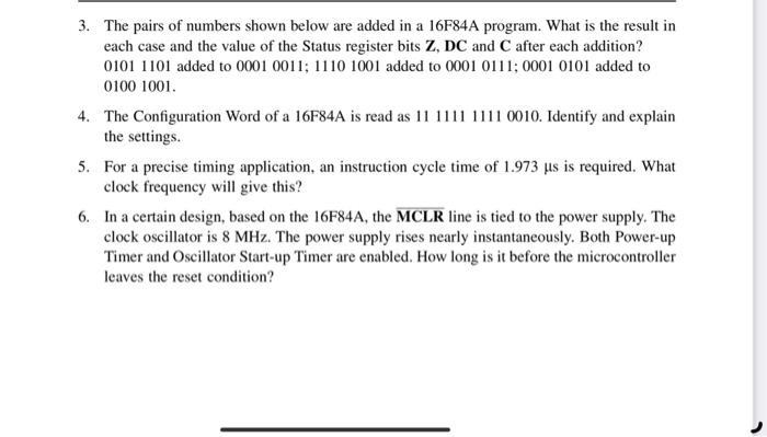Solved 3. The pairs of numbers shown below are added in a 16 | Chegg.com