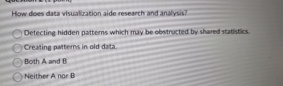 Solved How does data visualization aide research and | Chegg.com