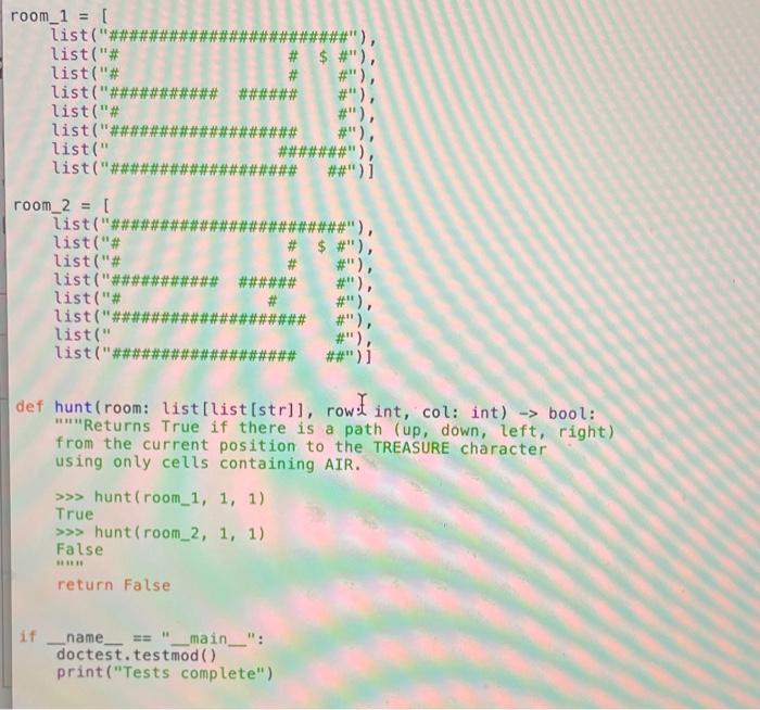 Solved The maze is represented as a list of lists of | Chegg.com