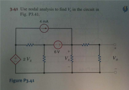 Solved Use nodal analysis to find V0 in the circuit in Fig. | Chegg.com