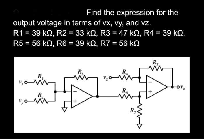Solved Find the expression for the output voltage in terms | Chegg.com