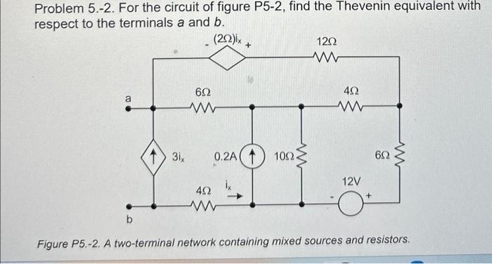 Solved Problem 5.-2. For the circuit of figure P5-2, find | Chegg.com