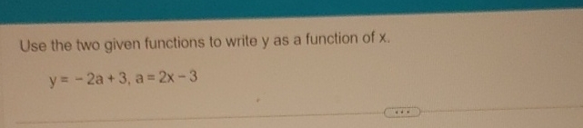 Solved Use the two given functions to write y ﻿as a function | Chegg.com