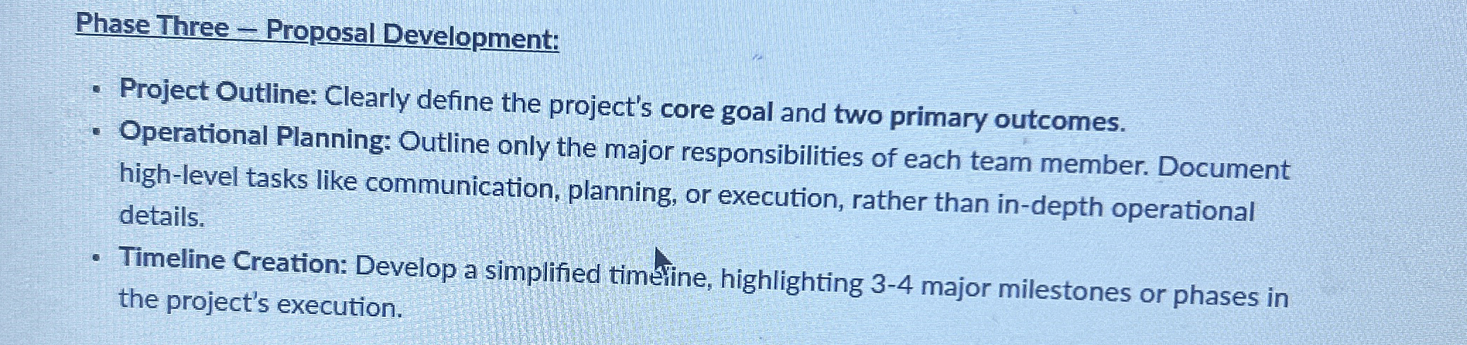 Solved Phase Three - ﻿Proposal Development:Project Outline: | Chegg.com