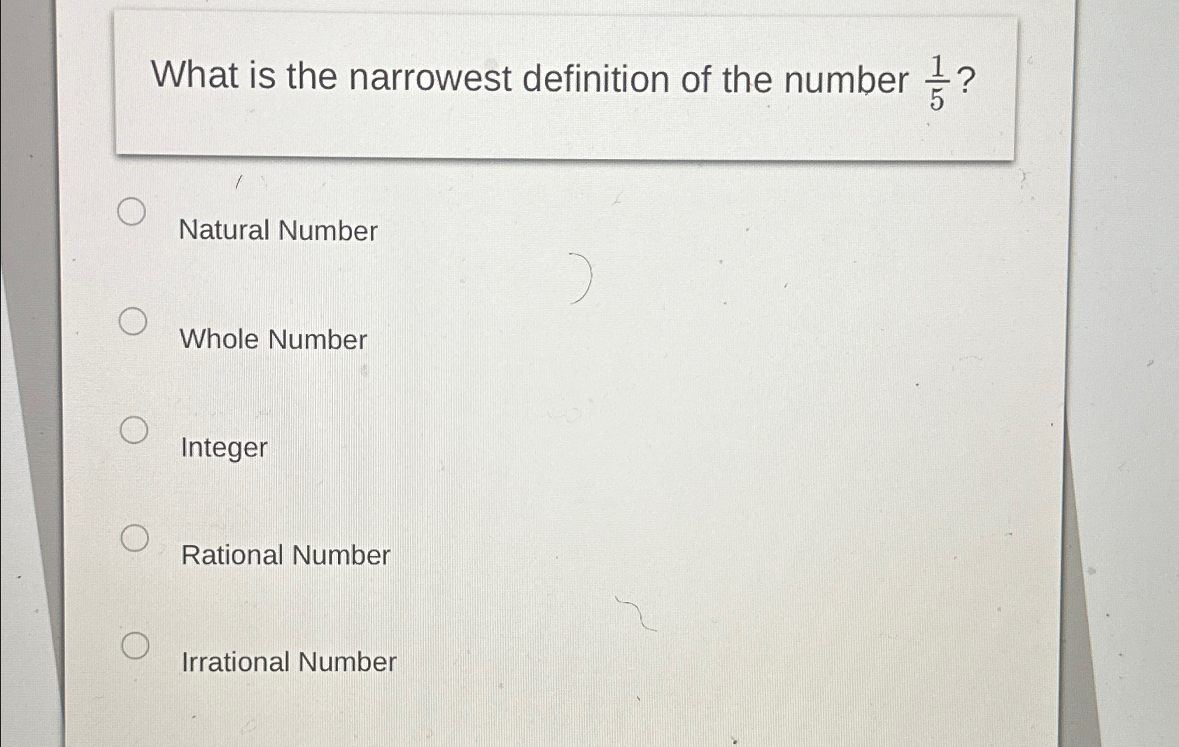 Solved What is the narrowest definition of the number | Chegg.com