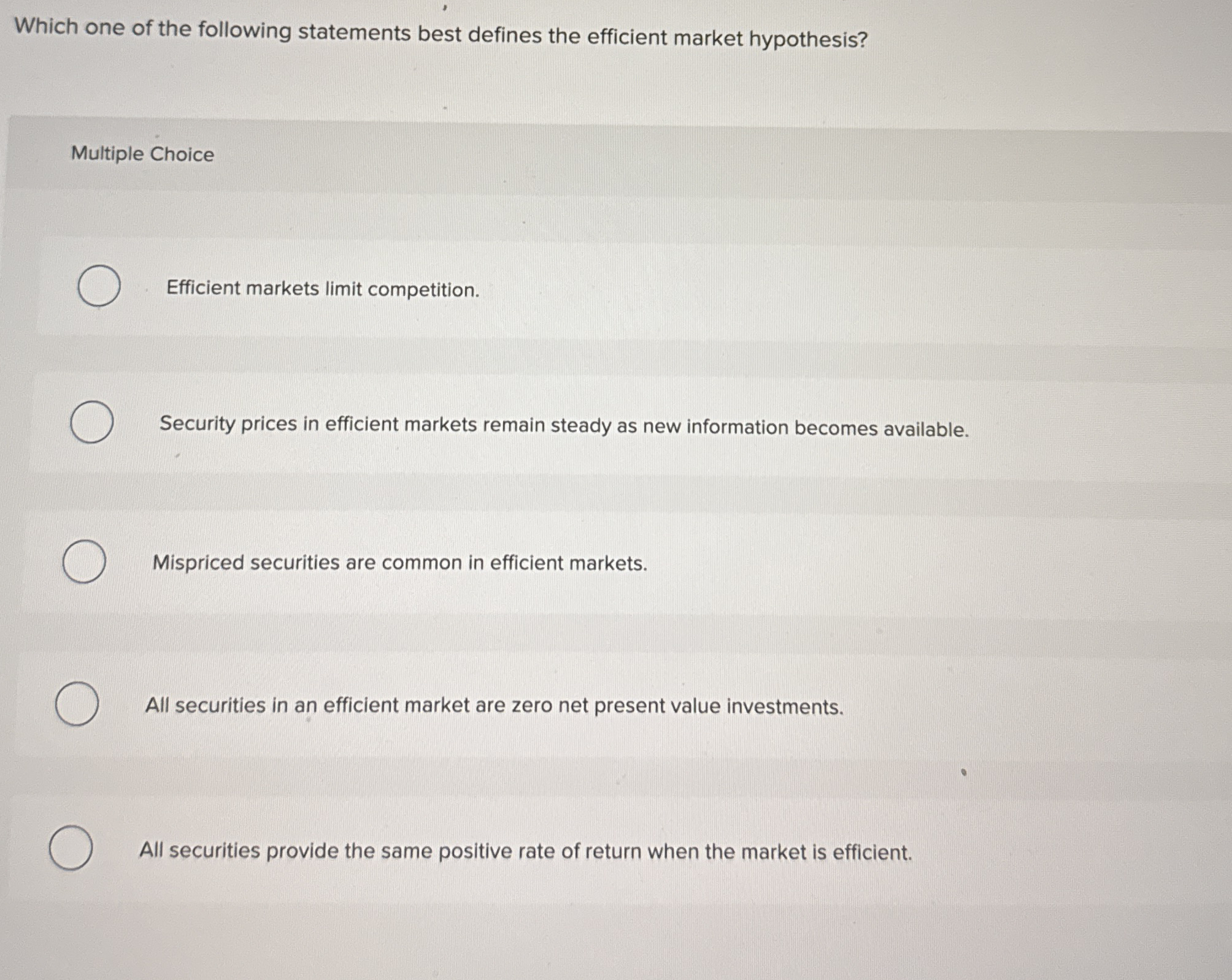 Solved Which one of the following statements best defines | Chegg.com