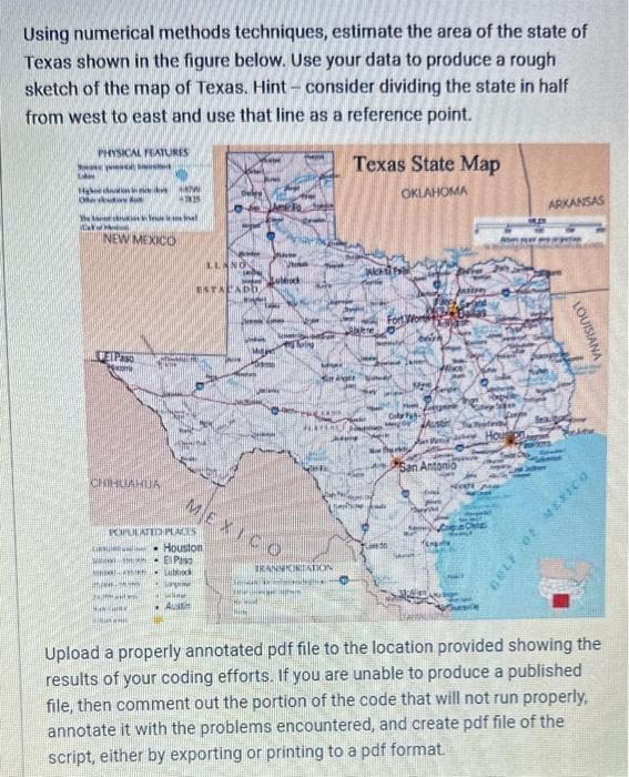 Using numerical methods techniques, estimate the area | Chegg.com