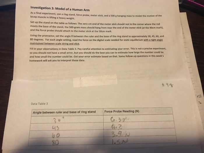 Solved Investigation 3: Model of a Human Arm As a final | Chegg.com