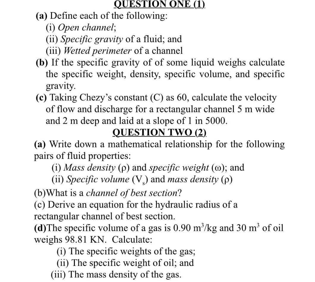 Solved QUESTION ONE (1).(a) ﻿Define each of the | Chegg.com