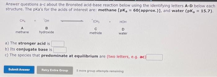 Solved Answer questions a-c about the Bronsted acid-base | Chegg.com