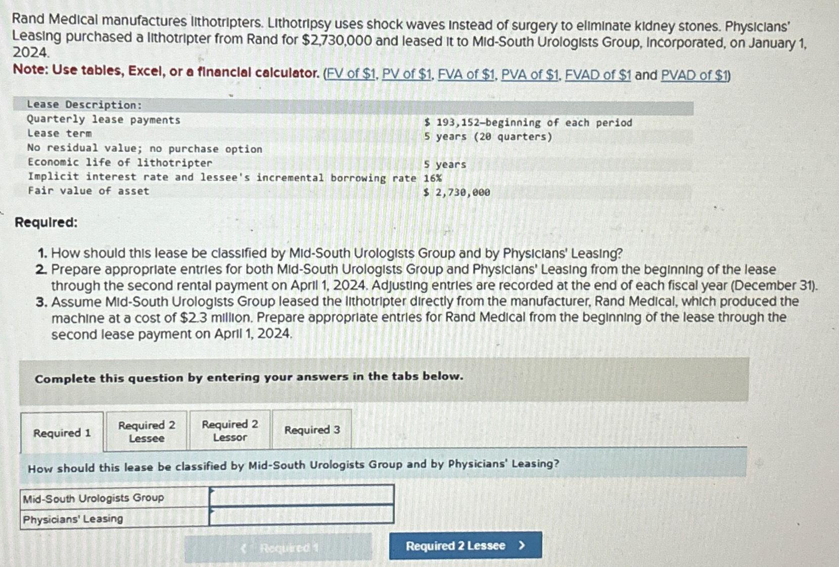 Solved Rand Medical manufactures Iithotripters. Lithotripsy | Chegg.com