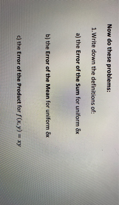8. Error Propagation Practice: Calculate the formal | Chegg.com
