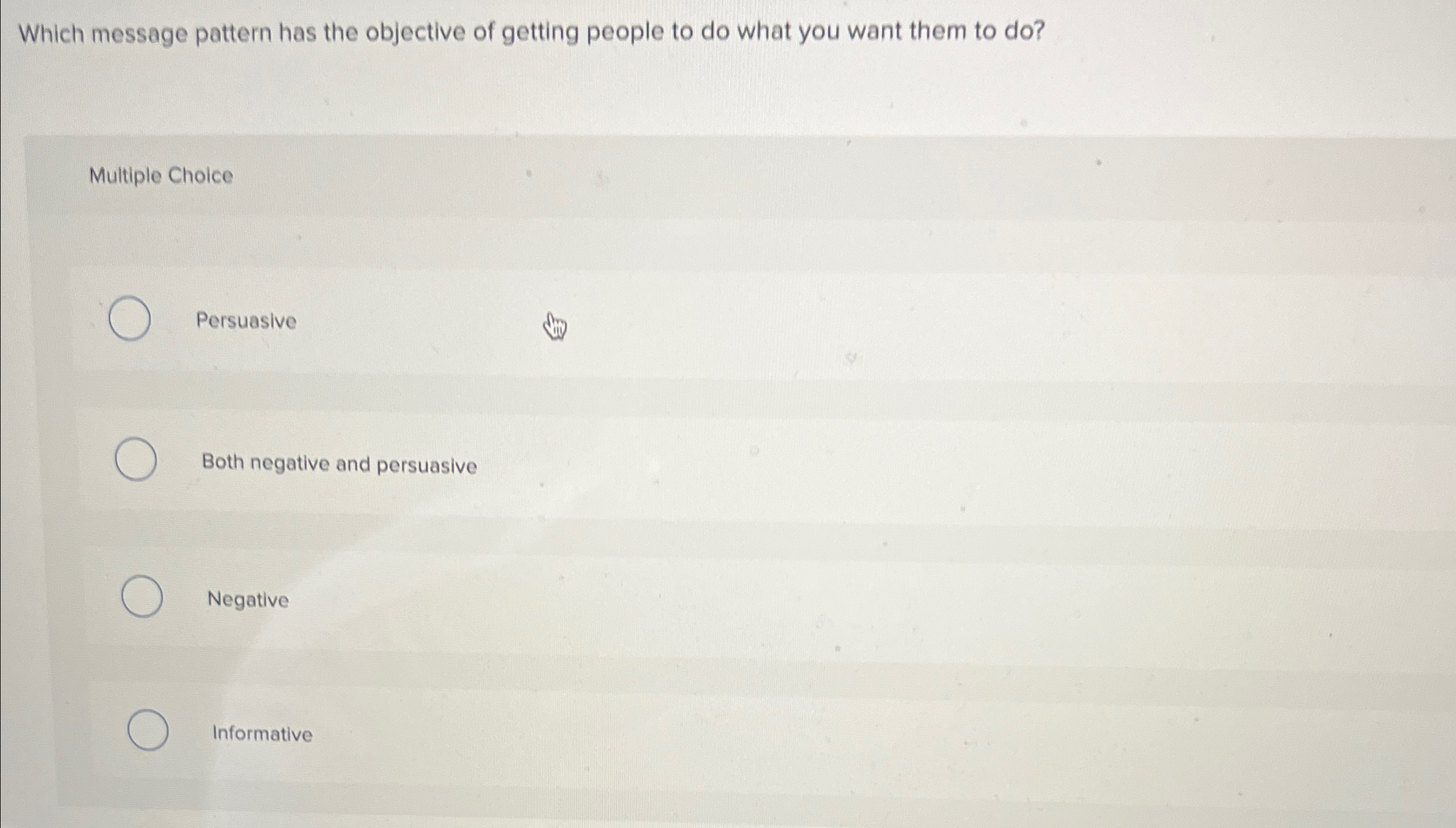 Solved Which message pattern has the objective of getting | Chegg.com
