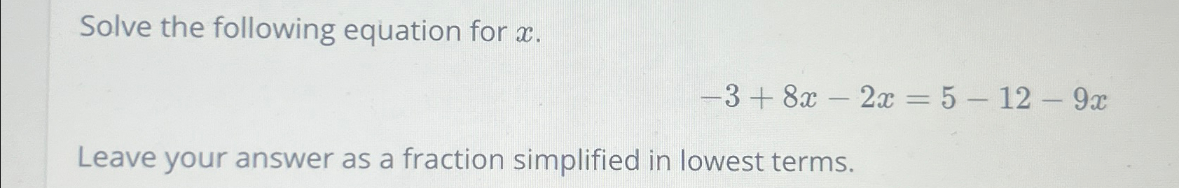 Solved Solve the following equation for | Chegg.com