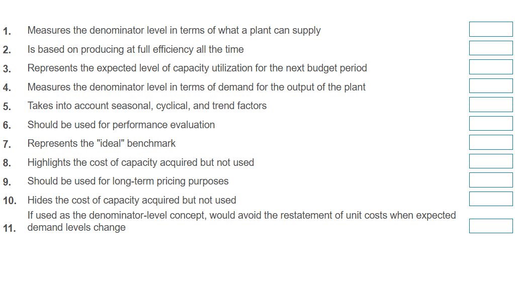 Solved Measures the denominator level in terms of what a | Chegg.com