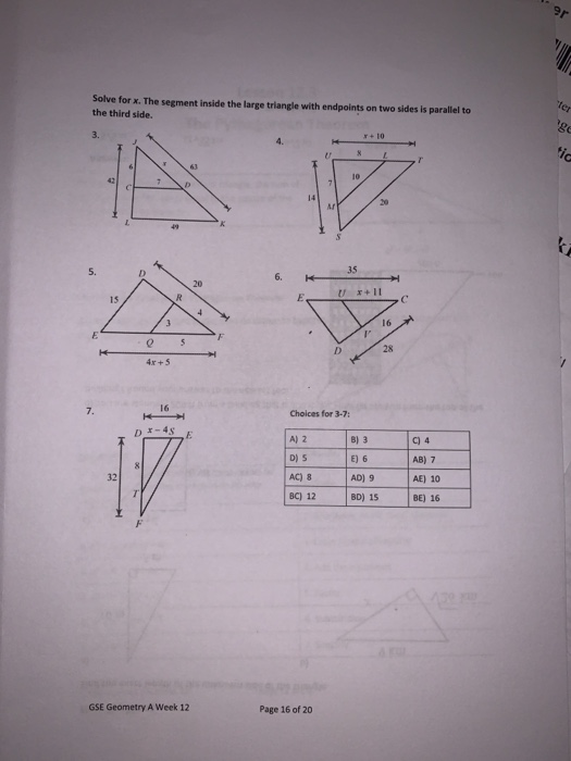 Solved GSE Geometry A-Week 12 Lesson 12.1 Using Theorems of | Chegg.com