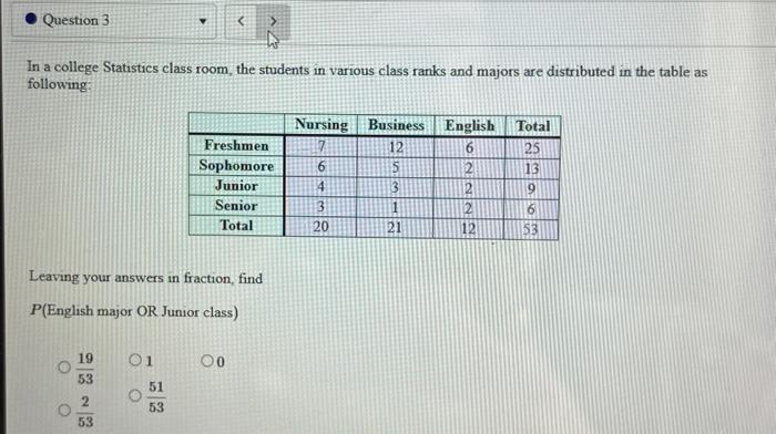 Solved In a college Statistics class room, the students in | Chegg.com