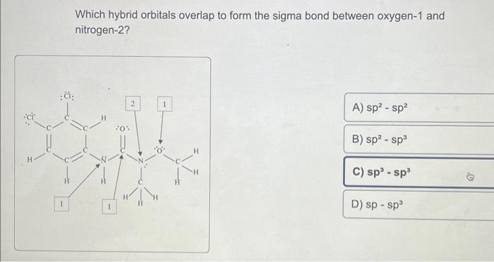 Solved Which hybrid orbitals overlap to form the sigma bond | Chegg.com