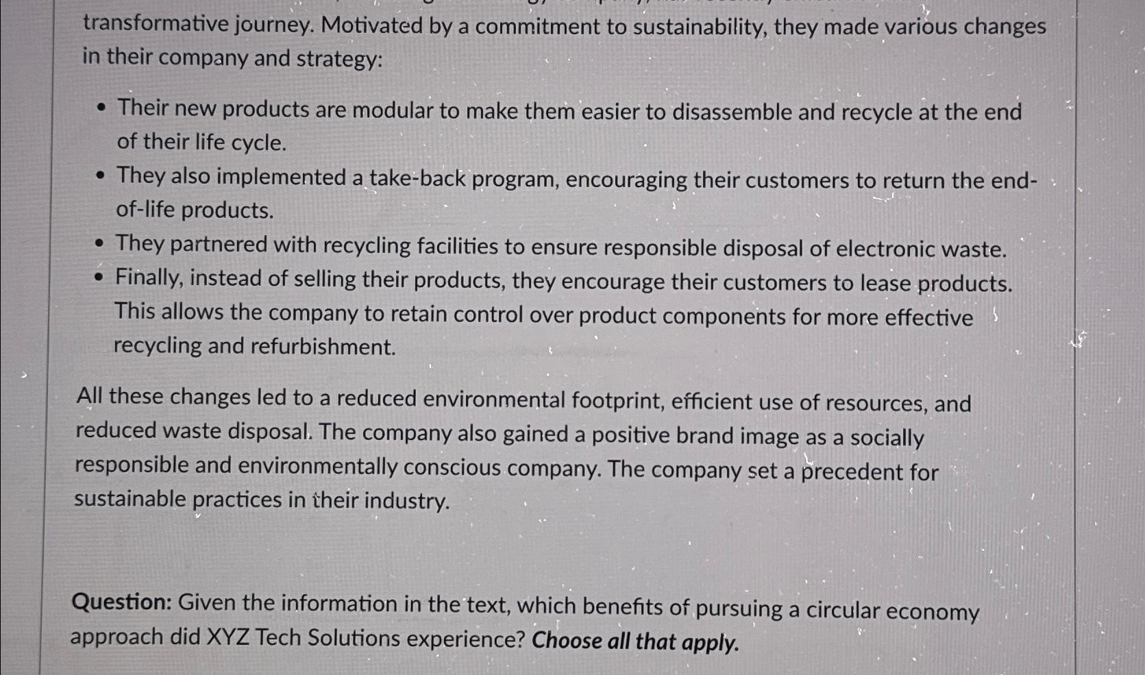 Solved transformative journey. Motivated by a commitment to | Chegg.com