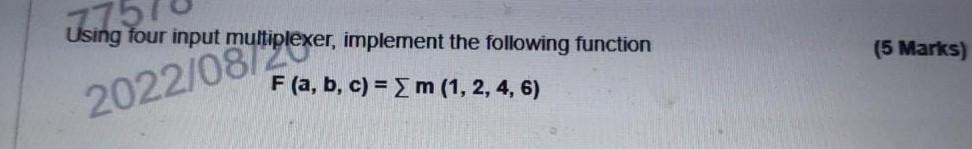 Solved Using four input multiplexer, implement the following | Chegg.com Solved Using four input multiplexer, implement the following | Chegg.com